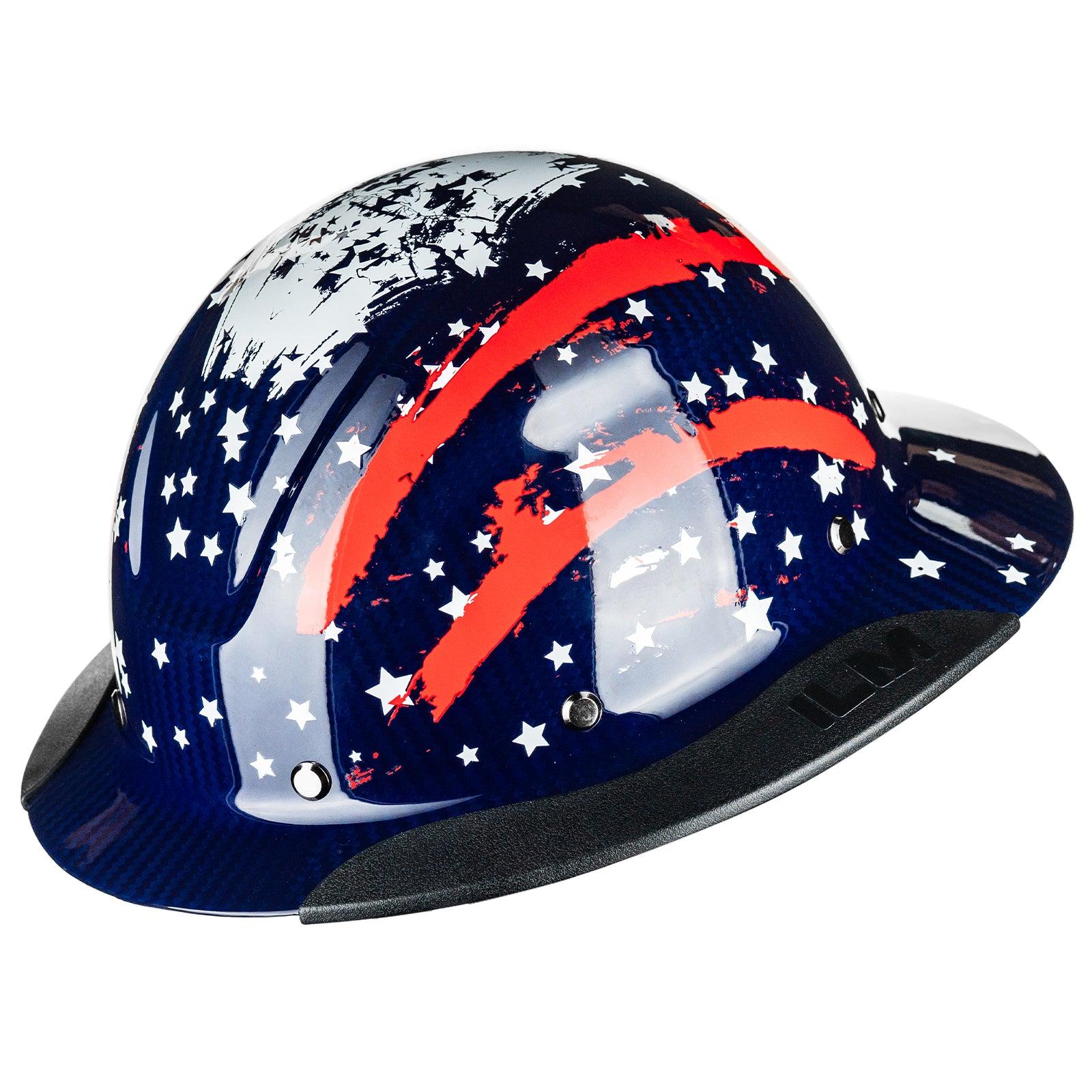 ILM Carbon Fiber Full Brim Hard Hat for Men with 4-8 Point Suspension