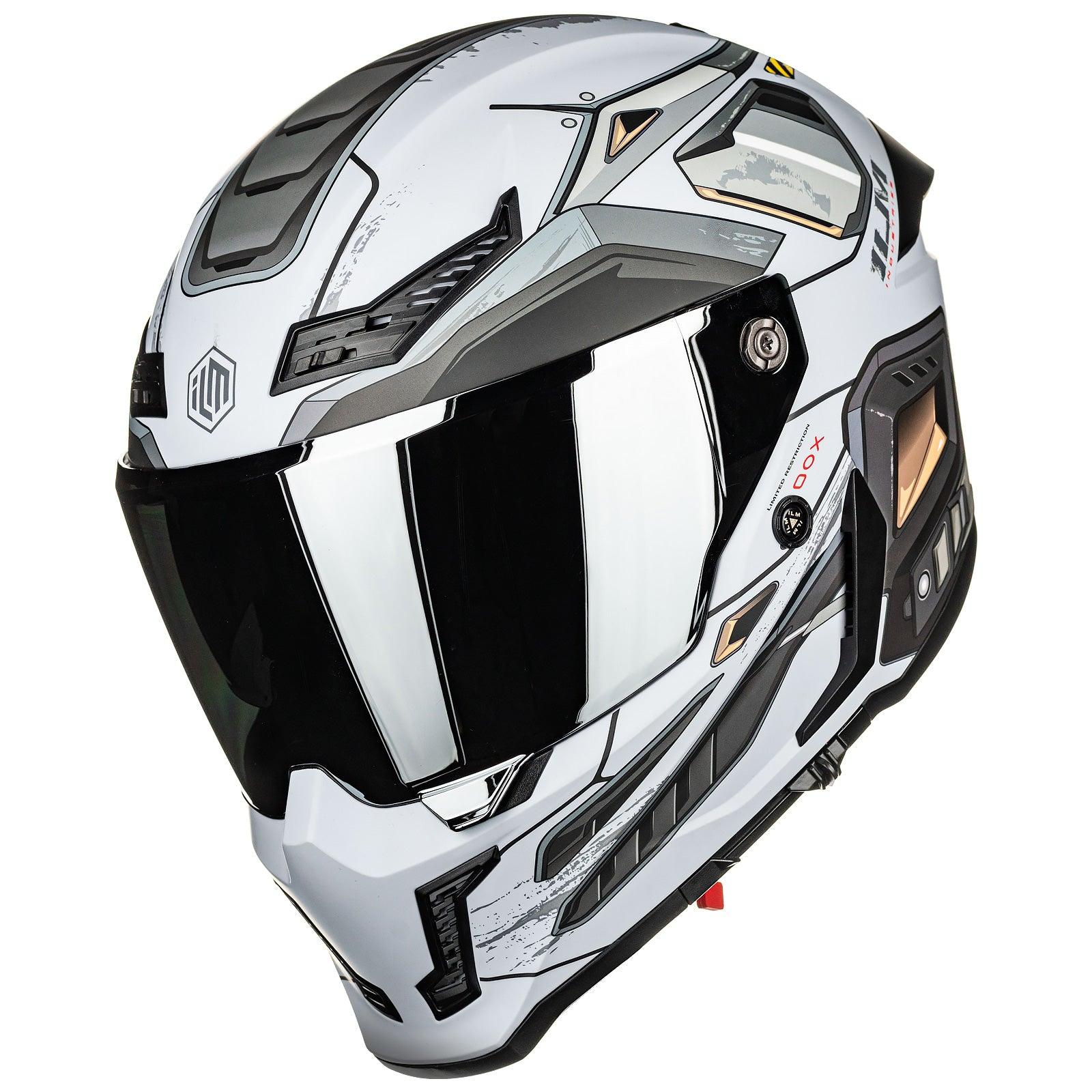 ILM Motorcycle Full Face Helmets DOT ECE Powersports Dual Visor Street